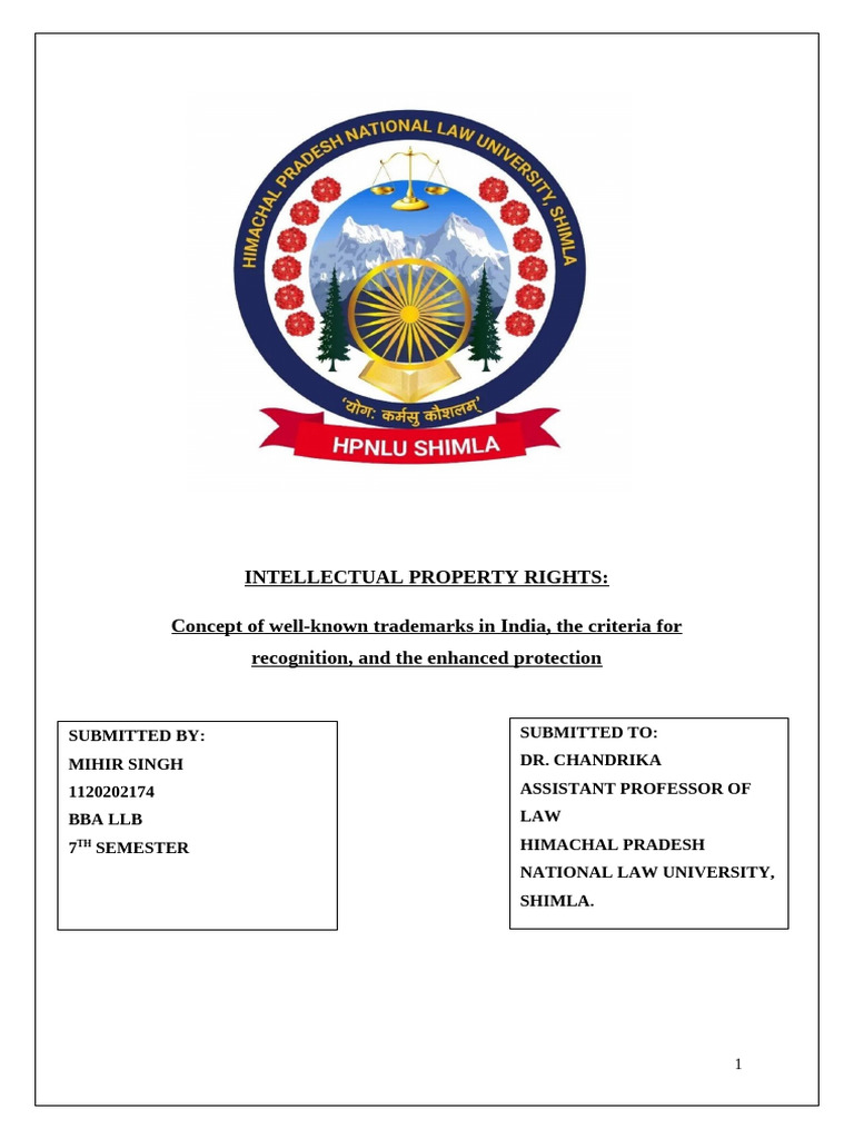 Intellectual Property Rights | PDF | Trademark | Civil Law (Common Law)