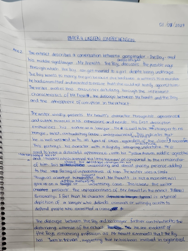 Unseen Comprehension | PDF