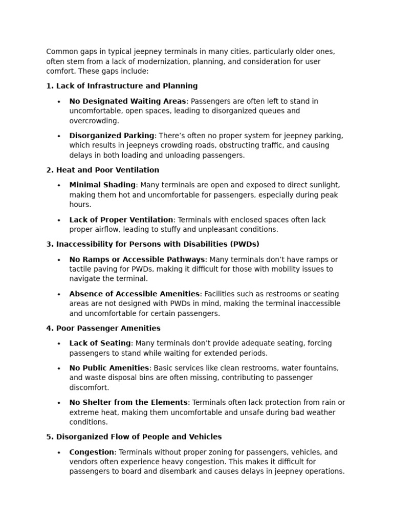 Modernizing Jeepney Terminals for Comfort | PDF | Transport | Public ...