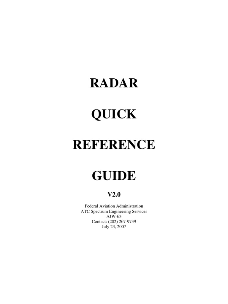Radar Quick Reference Guide | PDF | Telecommunications Engineering | Electronics