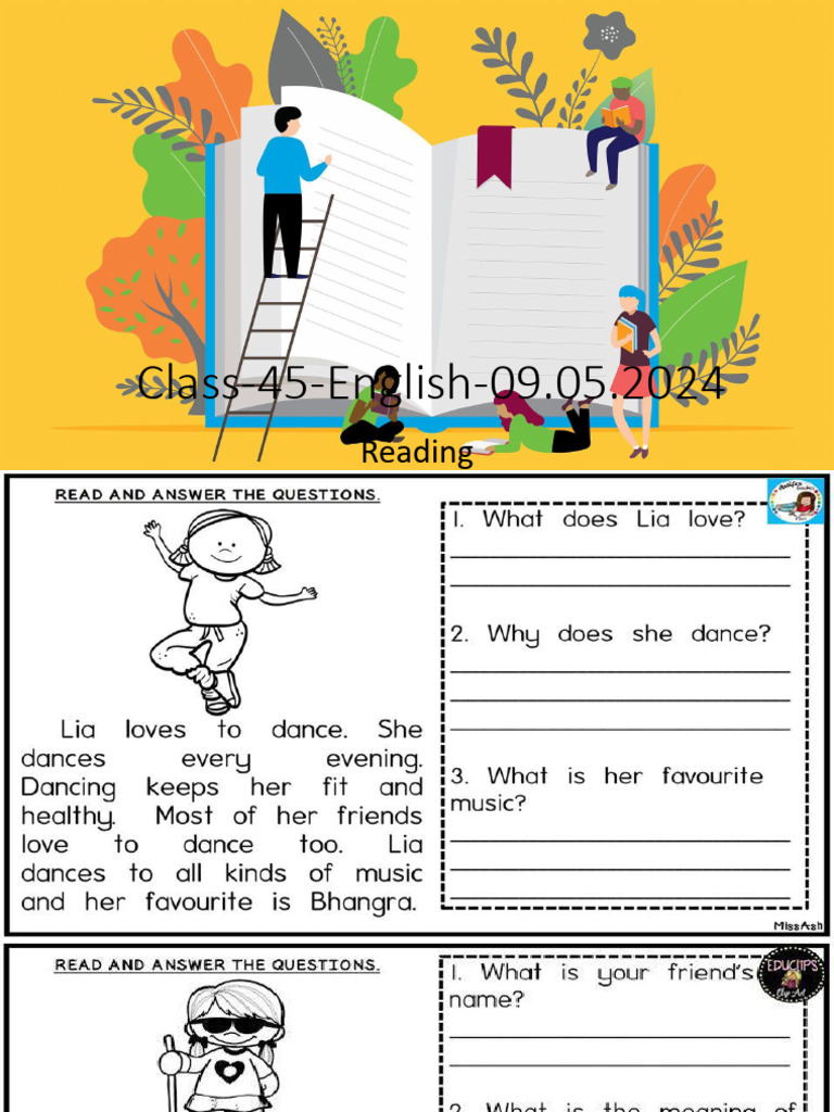 Class 45 English 09.05.2024 Particular Davi Reading | PDF