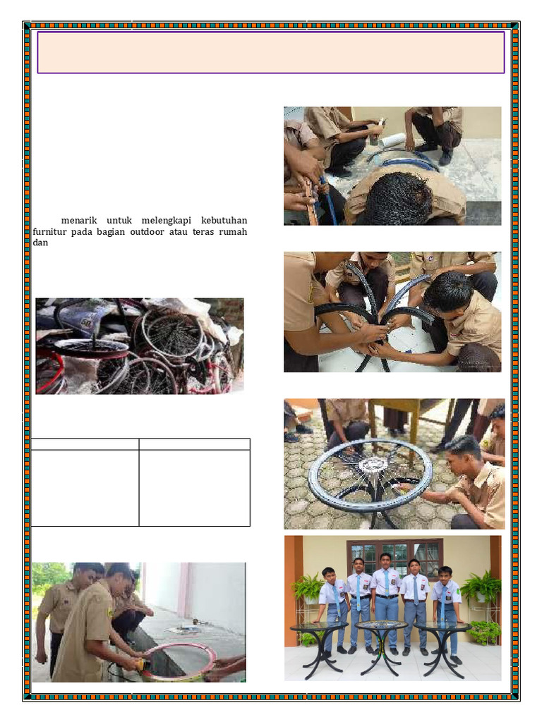 Meja Unik dari Velg Sepeda Bekas | PDF