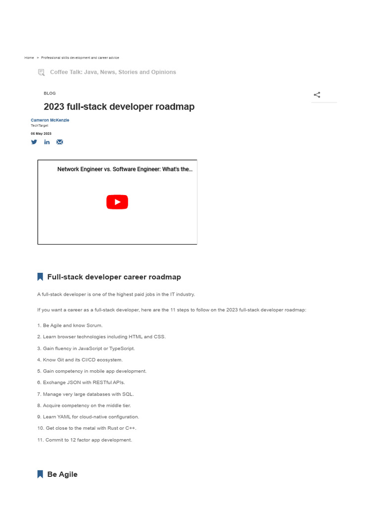 2023 full-stack developer roadmap | PDF | No Sql | Databases 2023 full-stack developer roadmap | PDF | No Sql | Databases