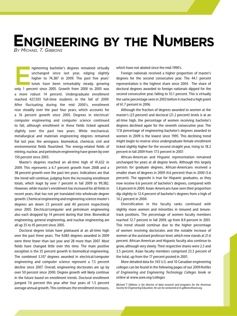 2009-profile-engineering-statistics | PDF | Percentage | Engineering