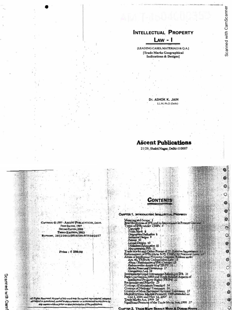 Ipr-I, A.K Jain Dukki @mklamay | PDF | Trademark | Monopoly (Economics)