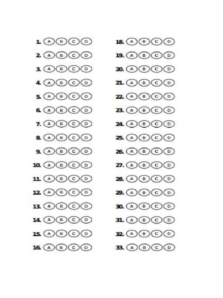 Answer Sheet | PDF