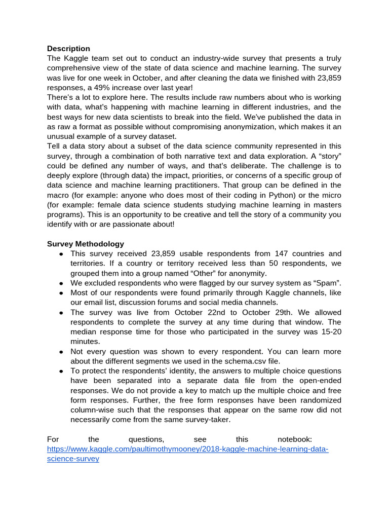 Kaggle Survey Story Pdf Data Science Data Management