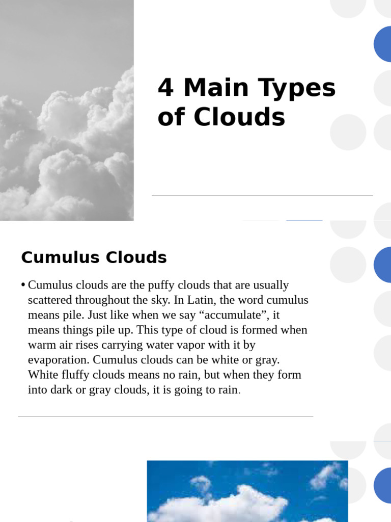4 Main Types of Clouds Explained | PDF | Language Arts & Discipline