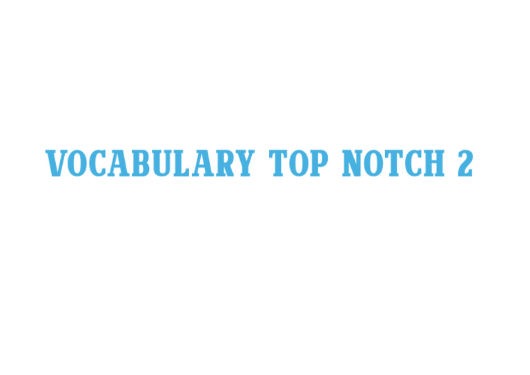 Vocabulary Top Notch 2 | PDF