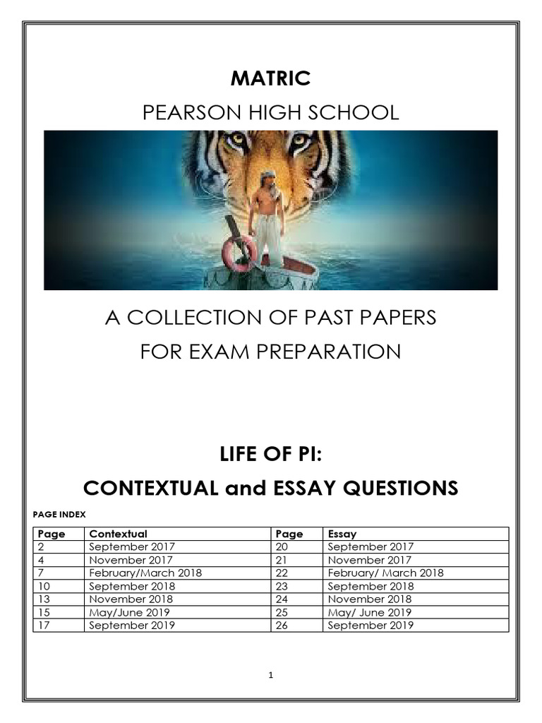 Life of Pi Exam Prep Past Papers | PDF