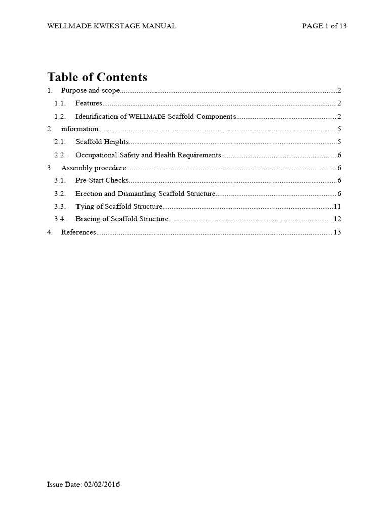 Kwikstage Scaffolding Manual | PDF | Scaffolding | Equipment