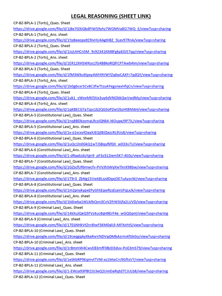 456CP BZ BPLA (1to15+LegalMiscellaneous) SheetQues&Ans (Link) | PDF | Political Science ...