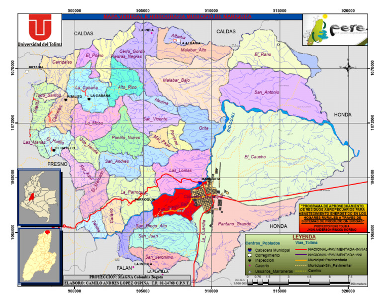 Mapa Mariquita Veredal-Hidrografia | PDF