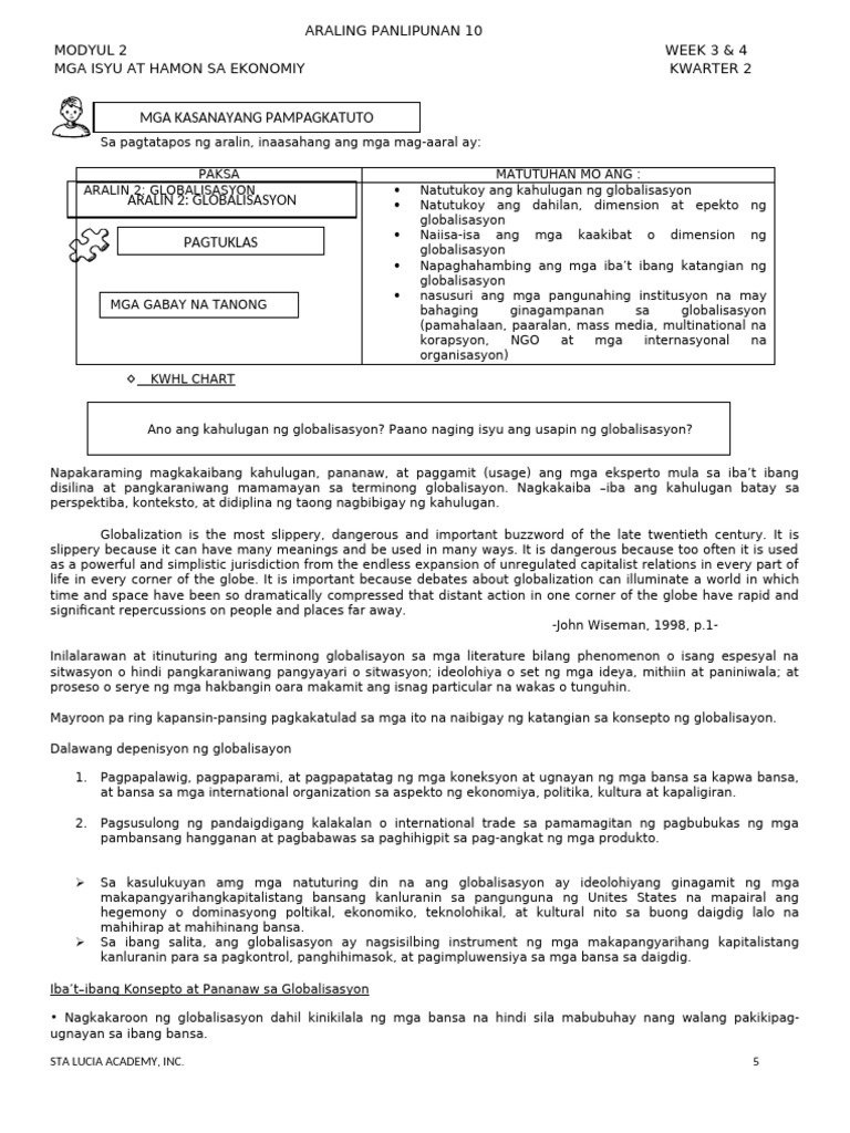 AP MODULE Week 34 2nd Q Autosaved | PDF