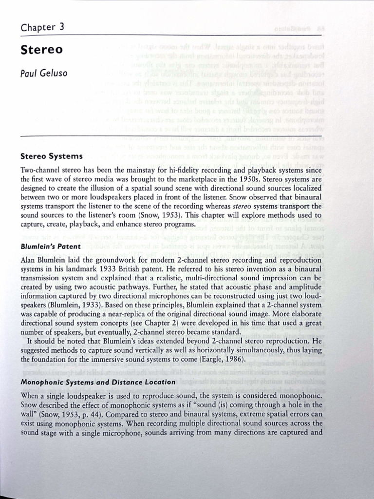 Chapter 3 Stereo | PDF | Microphone | Loudspeaker
