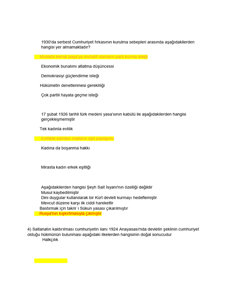 İNKİLAP-ll-vize-soruları | PDF