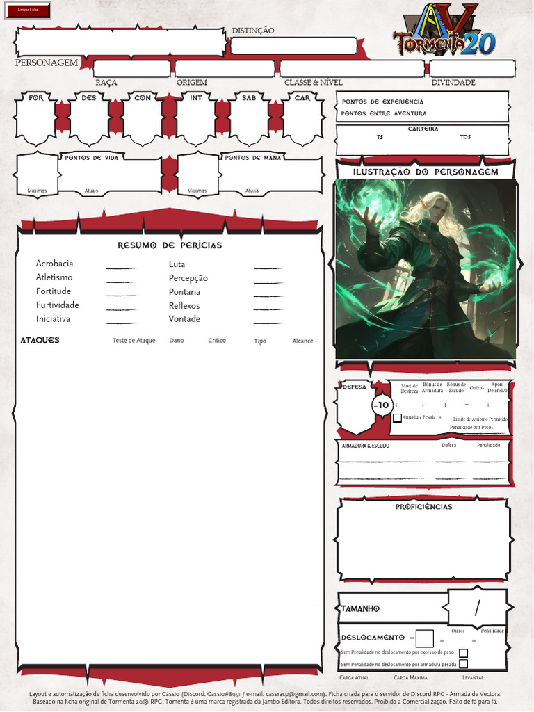 Ficha PJ Armada de Vectora v.1.1.2 Sauron Galadhrim | PDF | Jogos de RPG
