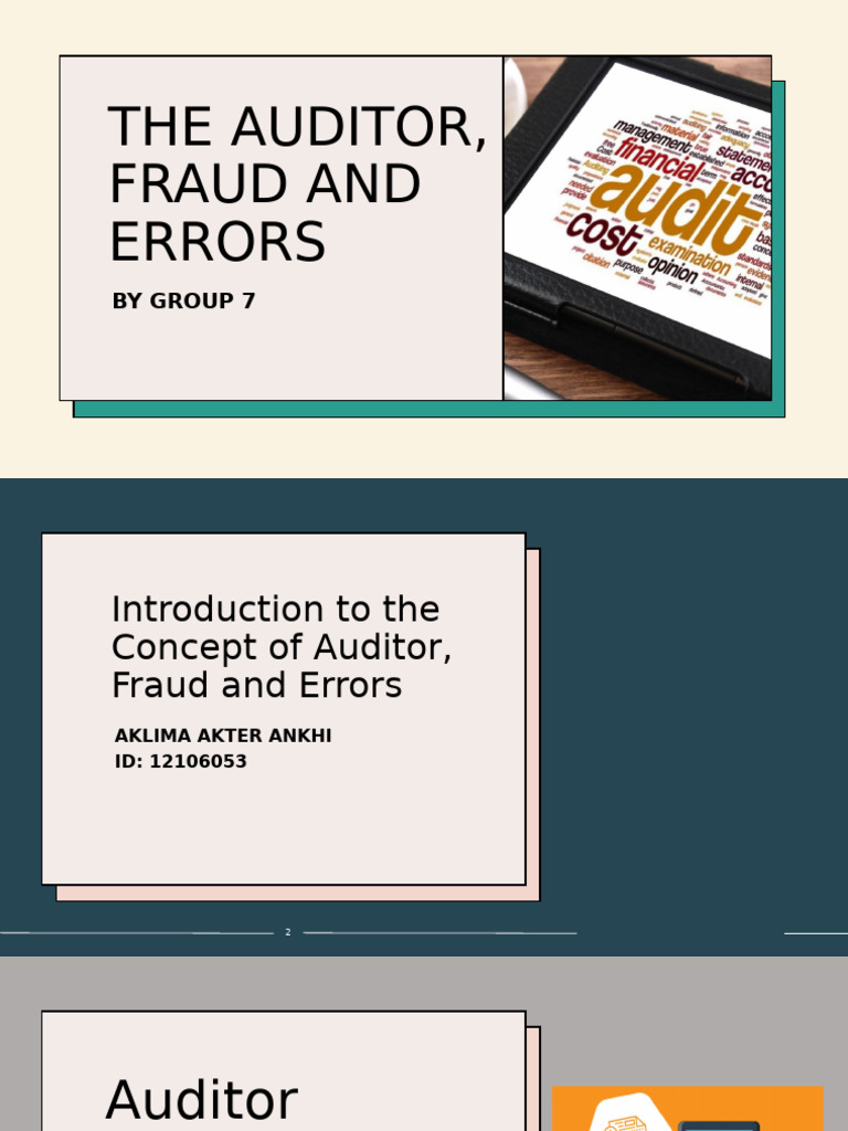 The Auditor J Fraud and Errors 1 | PDF | Audit | Fraud