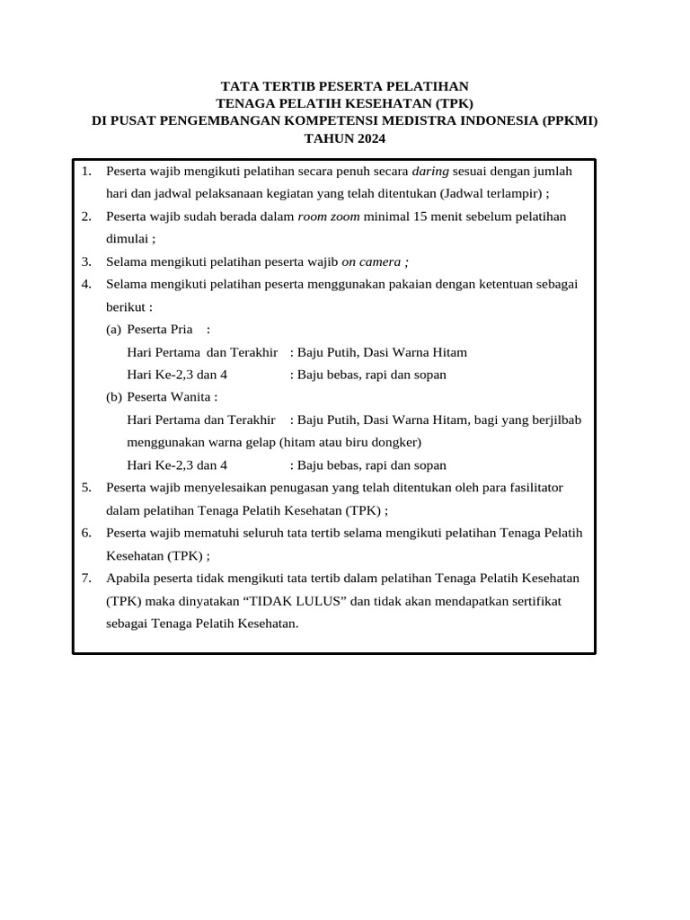 Tata Tertib | PDF | Karier & Perkembangan