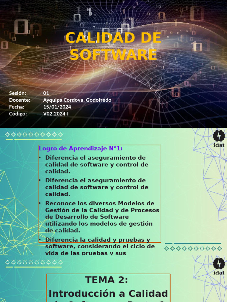 Sesion1 Calidad | PDF | Calidad (comercial) | Software