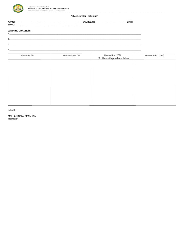 CFAC Technique Blank | PDF | Technology & Engineering