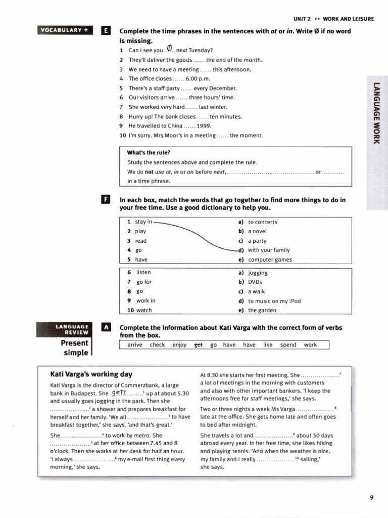 1 Market Leader Elementary WB | PDF | Syntax | Grammar