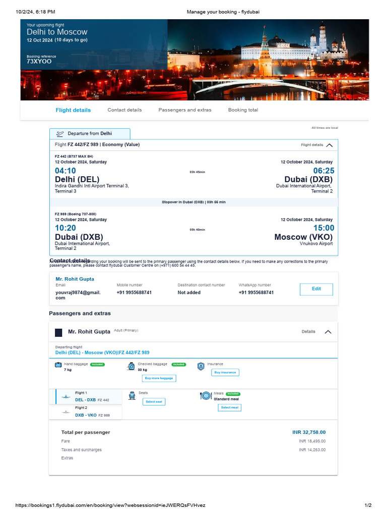 Manage your booking - flydubai | PDF | Airlines | Transport