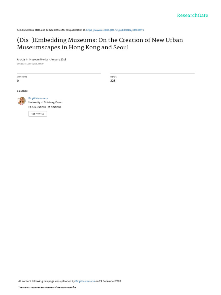 DisembeddingMuseums Mersmann | PDF | Seoul | South Korea