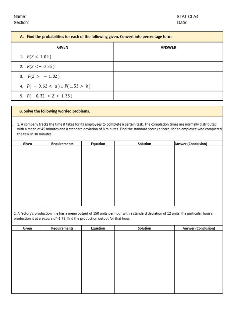 Probability and Z-Score Calculations | PDF