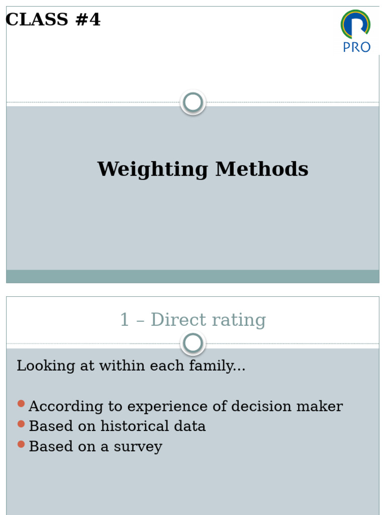 Methods of Weighting in MCDA | PDF | Decision Making | Analysis