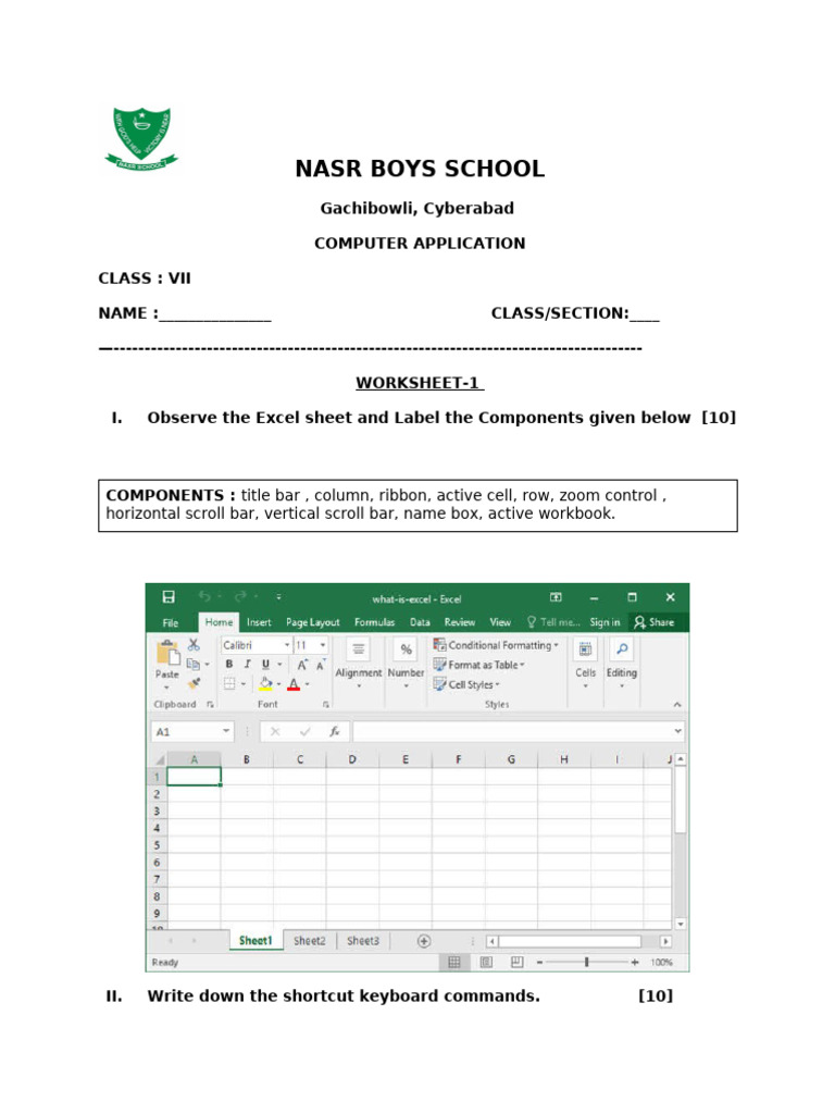 COmputer Application Class-6 To 7 Worksheets | PDF | Computing | Cybercrime