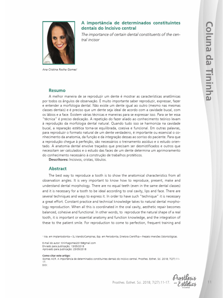 Artigo 01A Importância de Determinados Constituintes | PDF | Dente ...