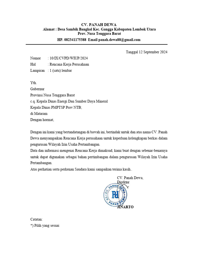 16 Rencana Penggunaan Dan Penjualan CV Panah Dewa | PDF | Bisnis | Hukum