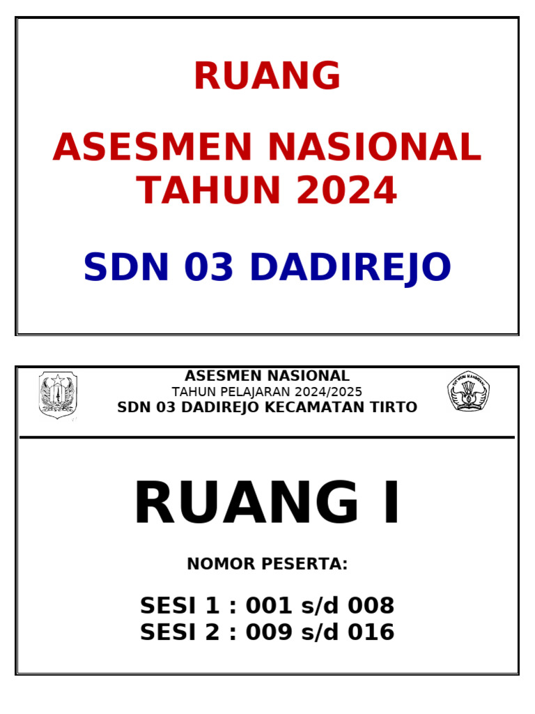 Label Ruang AN | PDF