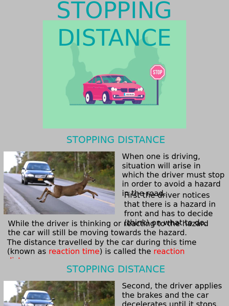 Stopping Distance and Reaction Time Analysis | PDF | Speed | Motion ...