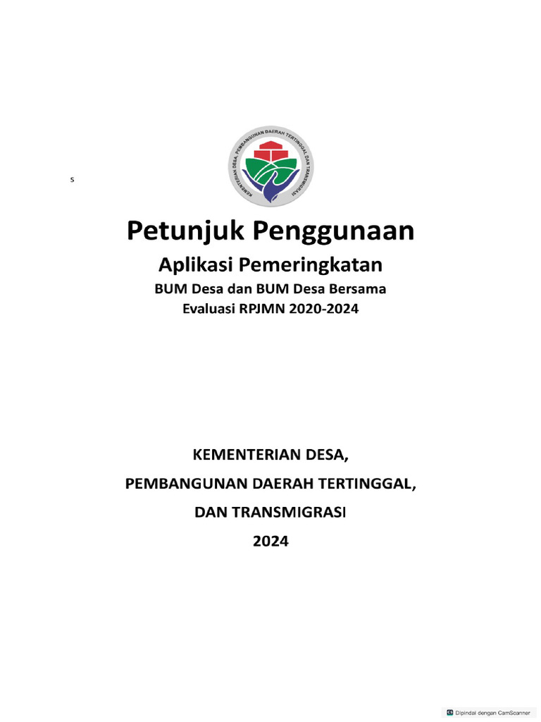 Petunjuk Penggunaan Aplikasi Pemeringkatan BUMDesa | PDF