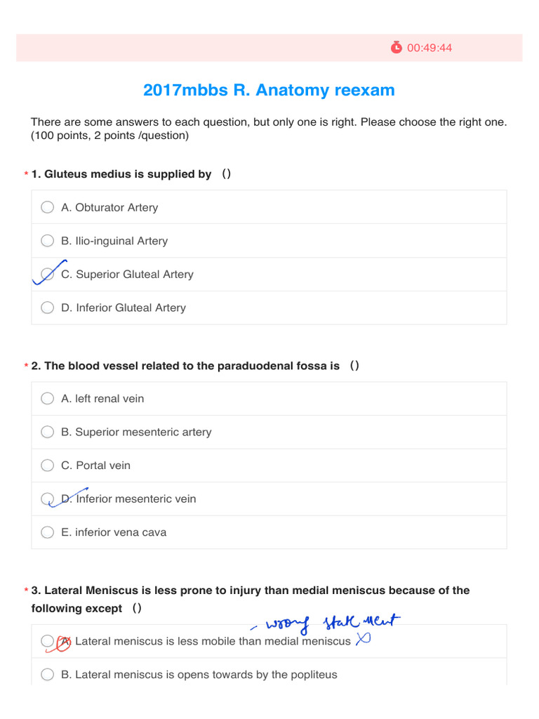 anatomy 2017 reexam | PDF | Vein | Angiology