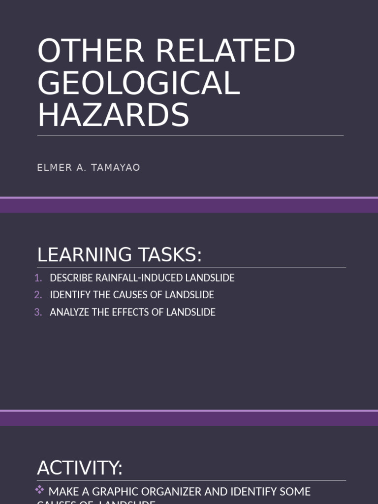 8 Other Related Geological Hazards - Landslide | PDF | Landslide | Soil