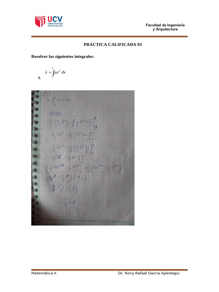 practica matematicas integrales | PDF