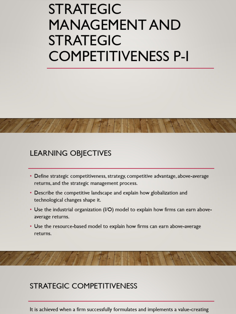 Strategic Competitiveness in Management | PDF | Strategic Management ...