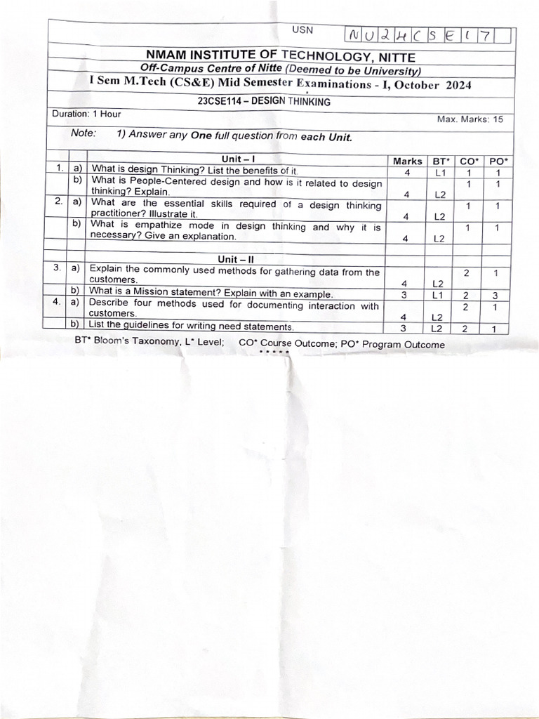 DT Mtech Firstsem | PDF