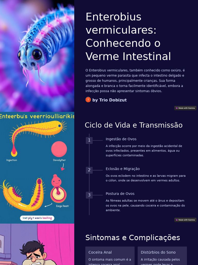 Enterobius Vermiculares: Oxiúrus e Prevenção | PDF | Doenças e ...