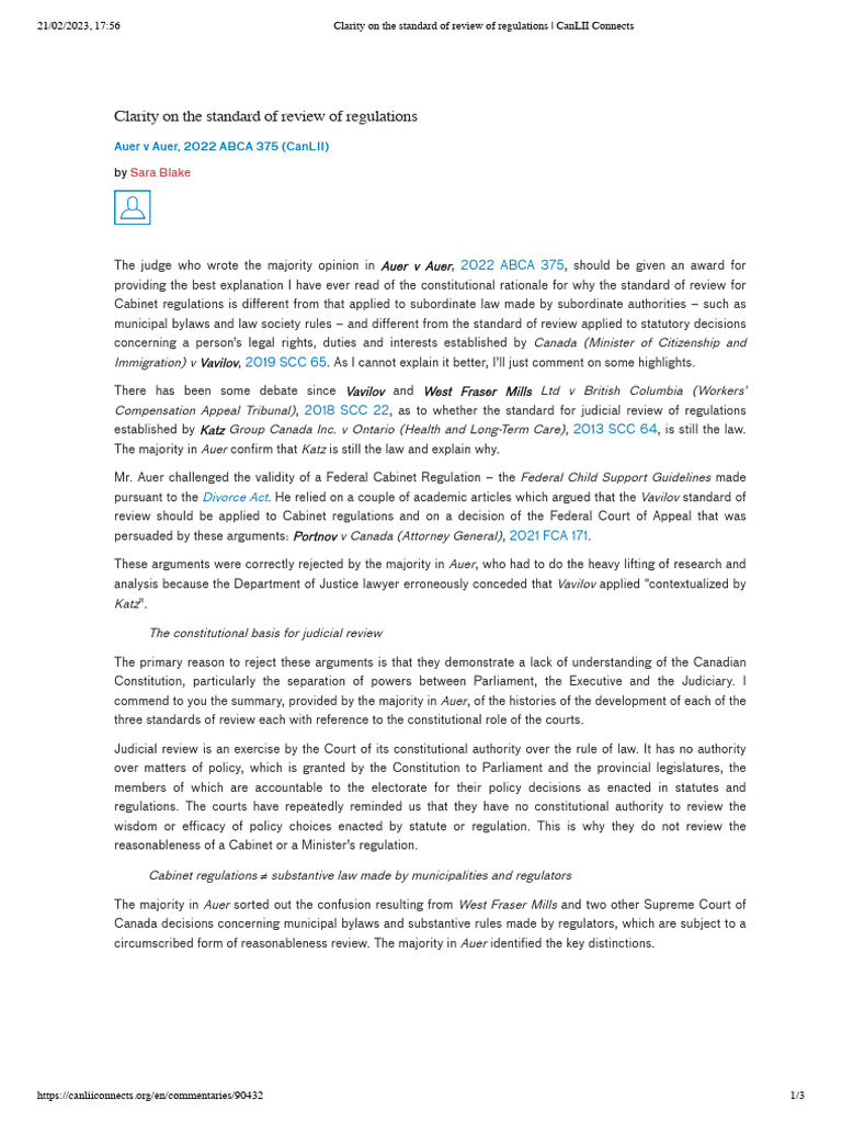 Standard of Review for Cabinet Regulations | PDF | Standard Of Review ...