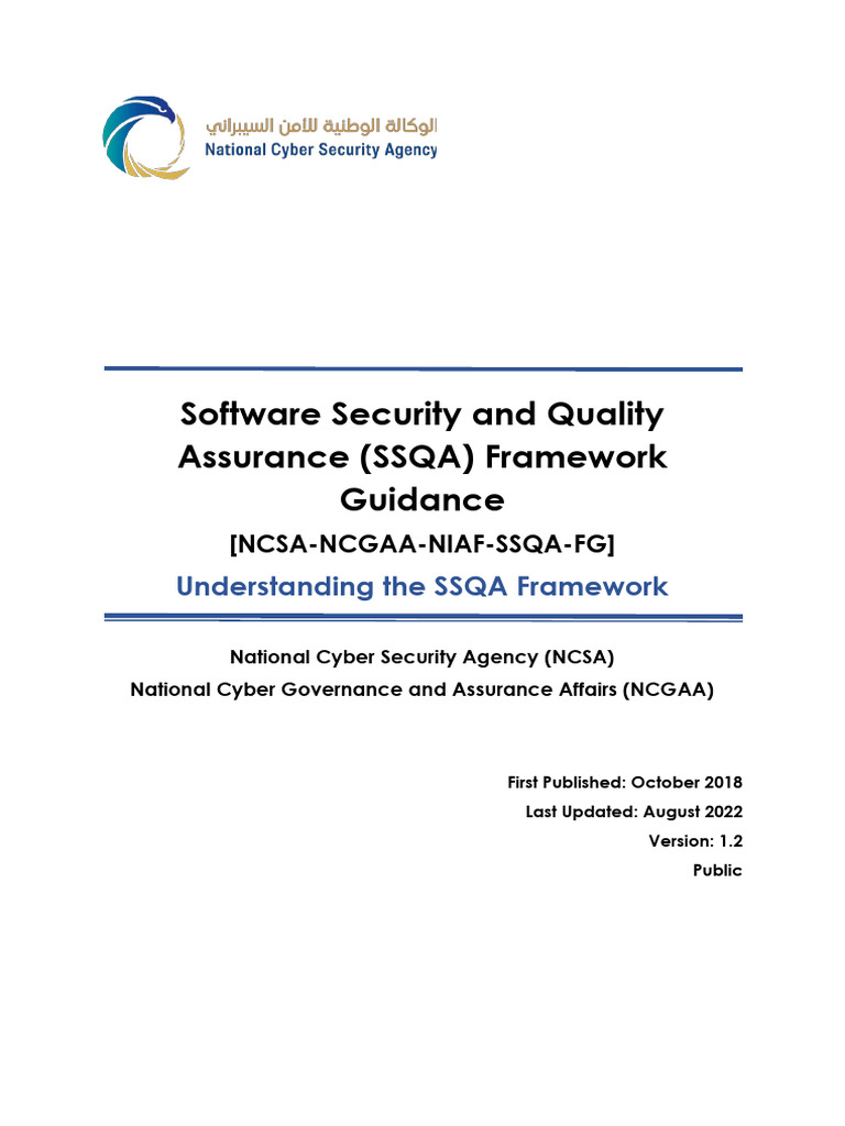 NCSA-NCGAA-NIAF-SSQA-FG - V1.1.8 (Framework - Guidance) | PDF ...