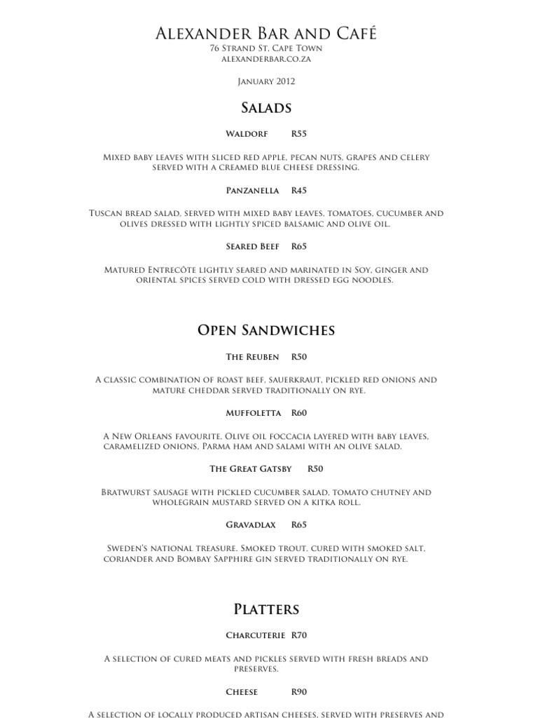 Alexander Food | PDF | Cooking, Food & Wine