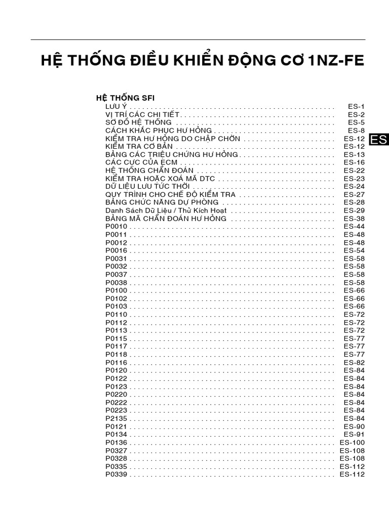 He Thong Dieu Khien Dong Co 1nz-Fe 2007 - Vie | PDF