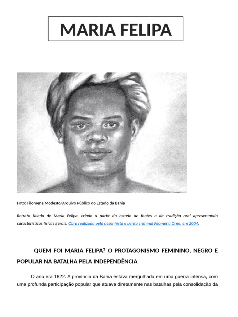 Maria Felipa | PDF | História
