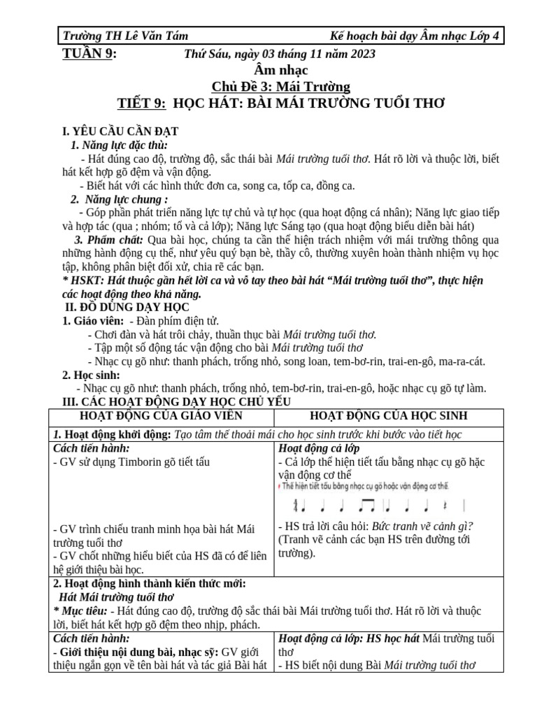 Cô Vân - Âm NH C 4 - Tháng 11 | PDF