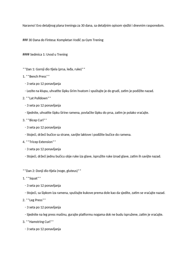 30day Plan Trening Ebook | PDF