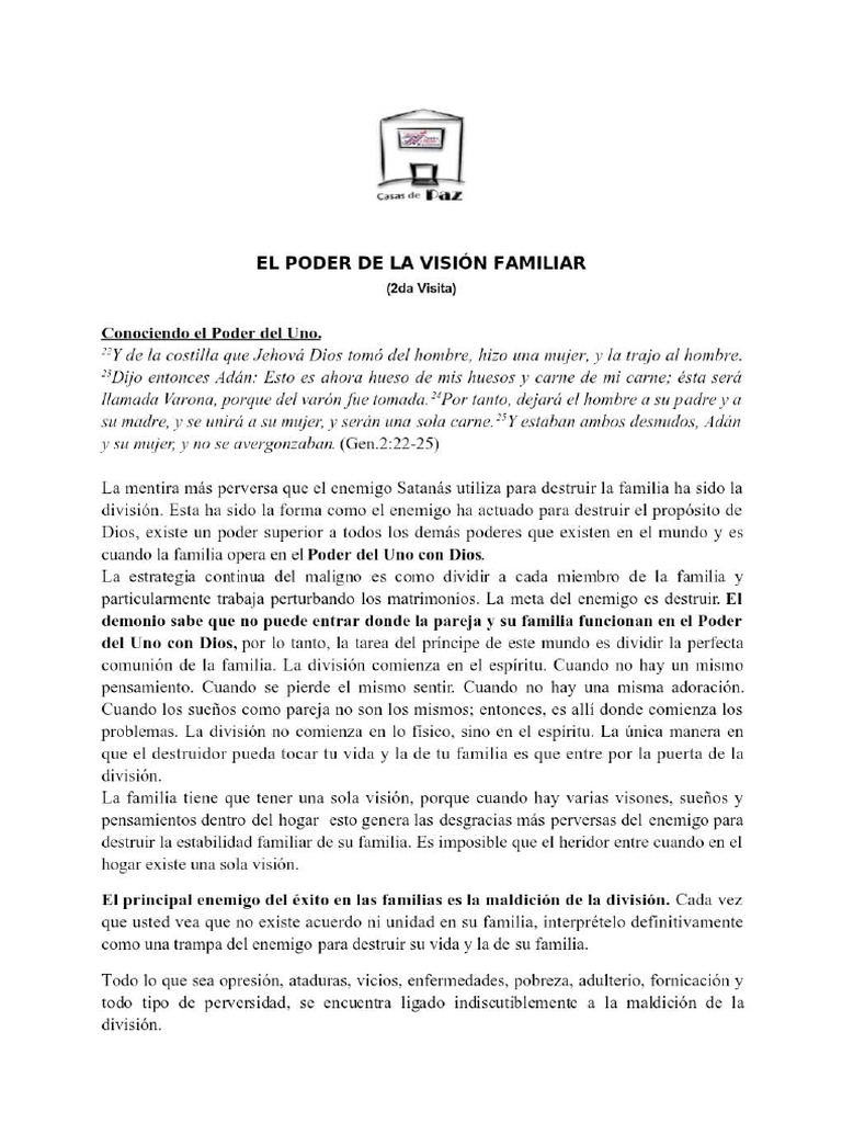 El Poder de La Visión Familiar | PDF